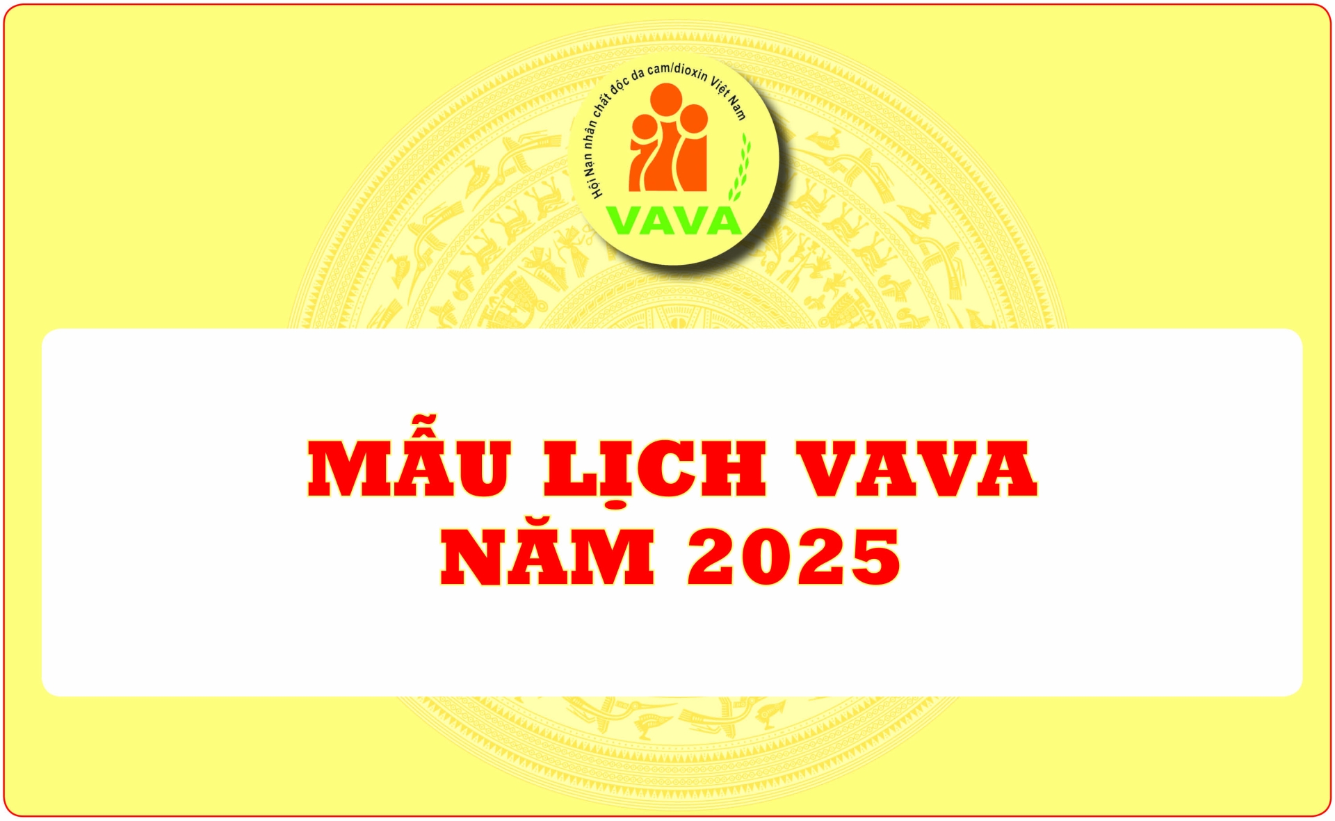 Mẫu lịch VAVA năm 2025